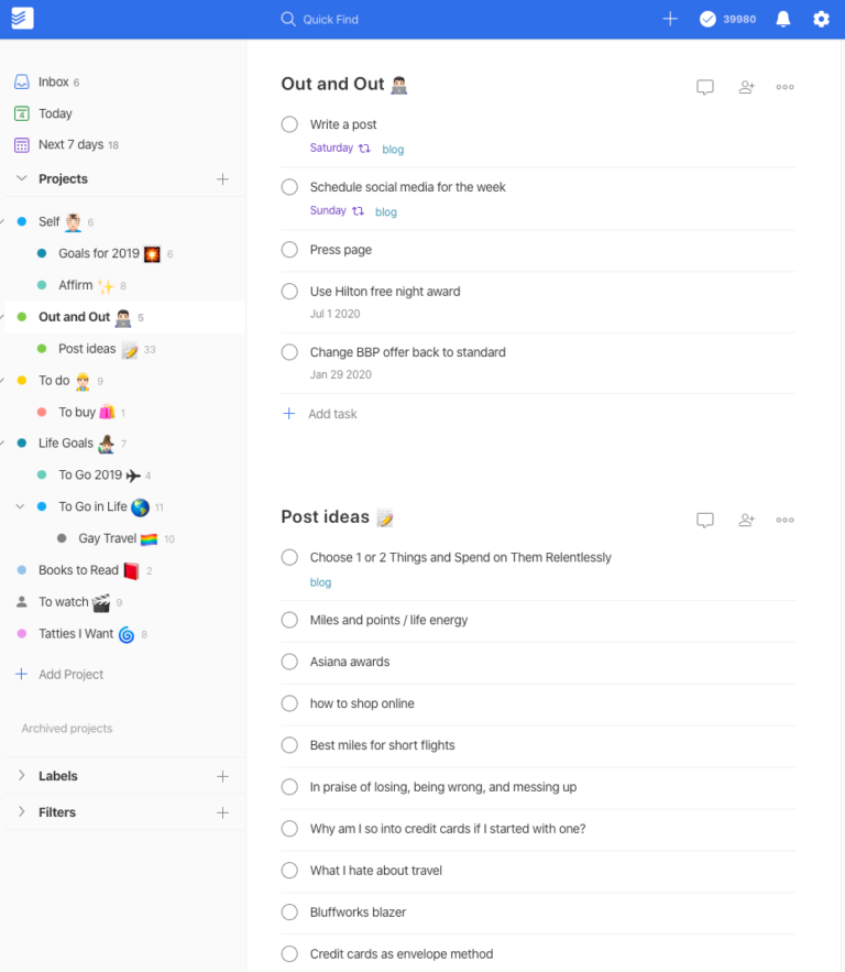 Todoist Review: How I'm Using It to Organize My Life and (Travel) Goals